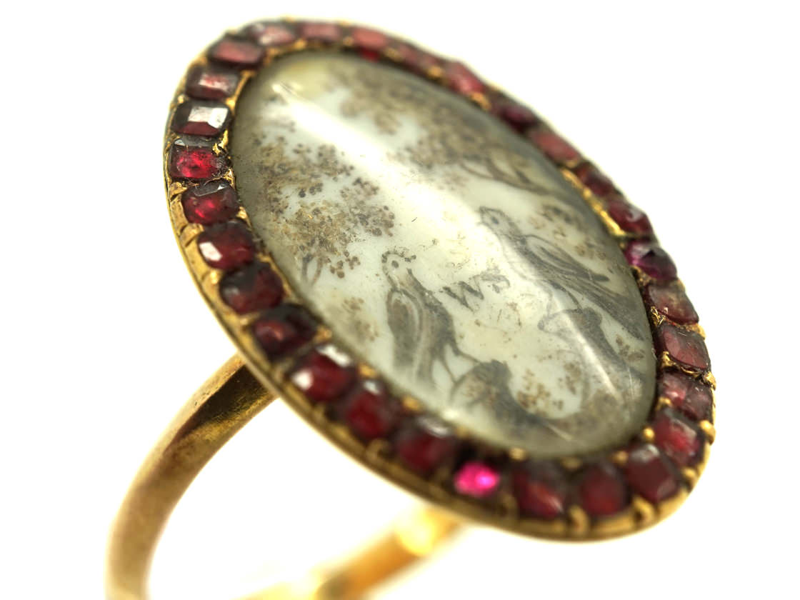 Georgian Gold Memorial Ring With Two Doves (777H) | The Antique ...