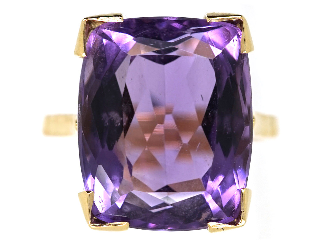 9ct Gold & Amethyst Ring (594L) | The Antique Jewellery Company