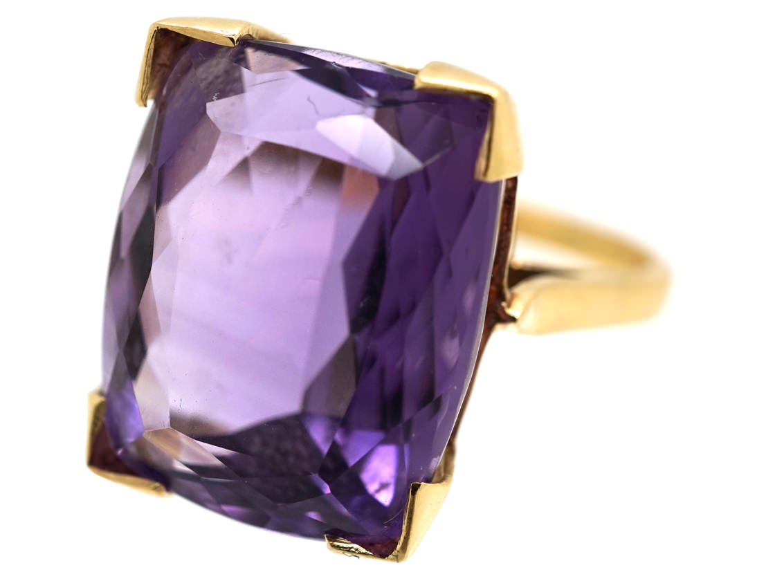 9ct Gold & Amethyst Ring (594L) | The Antique Jewellery Company