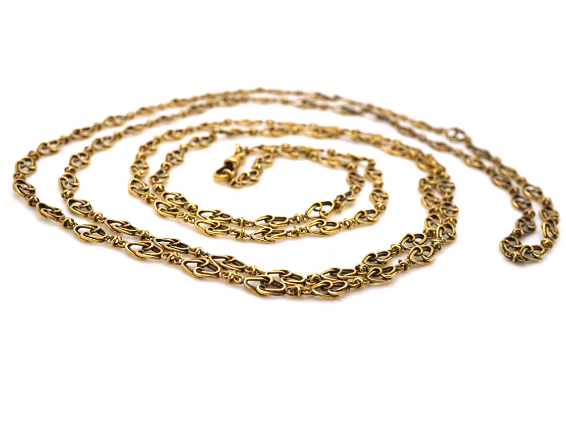 Russian 14ct Gold Guard Chain (790H) | The Antique Jewellery Company