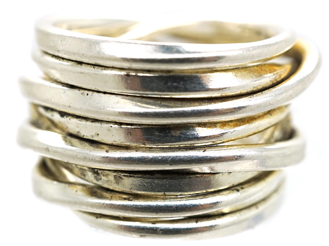 Silver Wide Coiled Ring (109K) | The Antique Jewellery Company