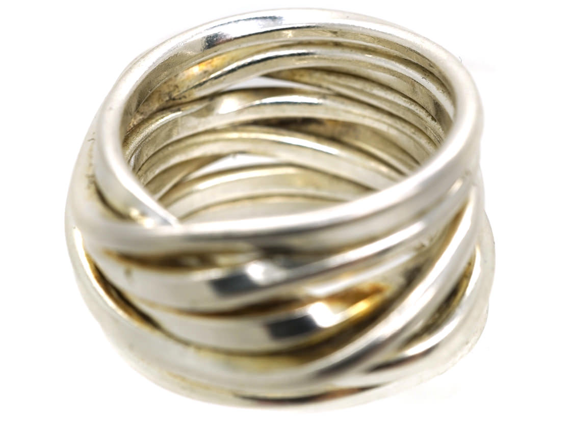 Silver Wide Coiled Ring (109K) | The Antique Jewellery Company