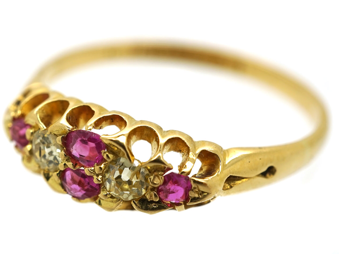 Victorian 18ct Gold, Diamond & Ruby Ring (187/O) | The Antique ...
