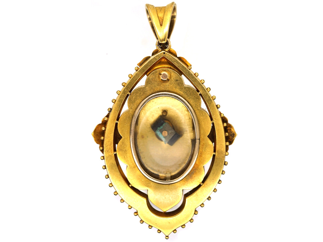 Victorian 15ct Gold Emerald & Natural Split Pearl Pendant With Star ...