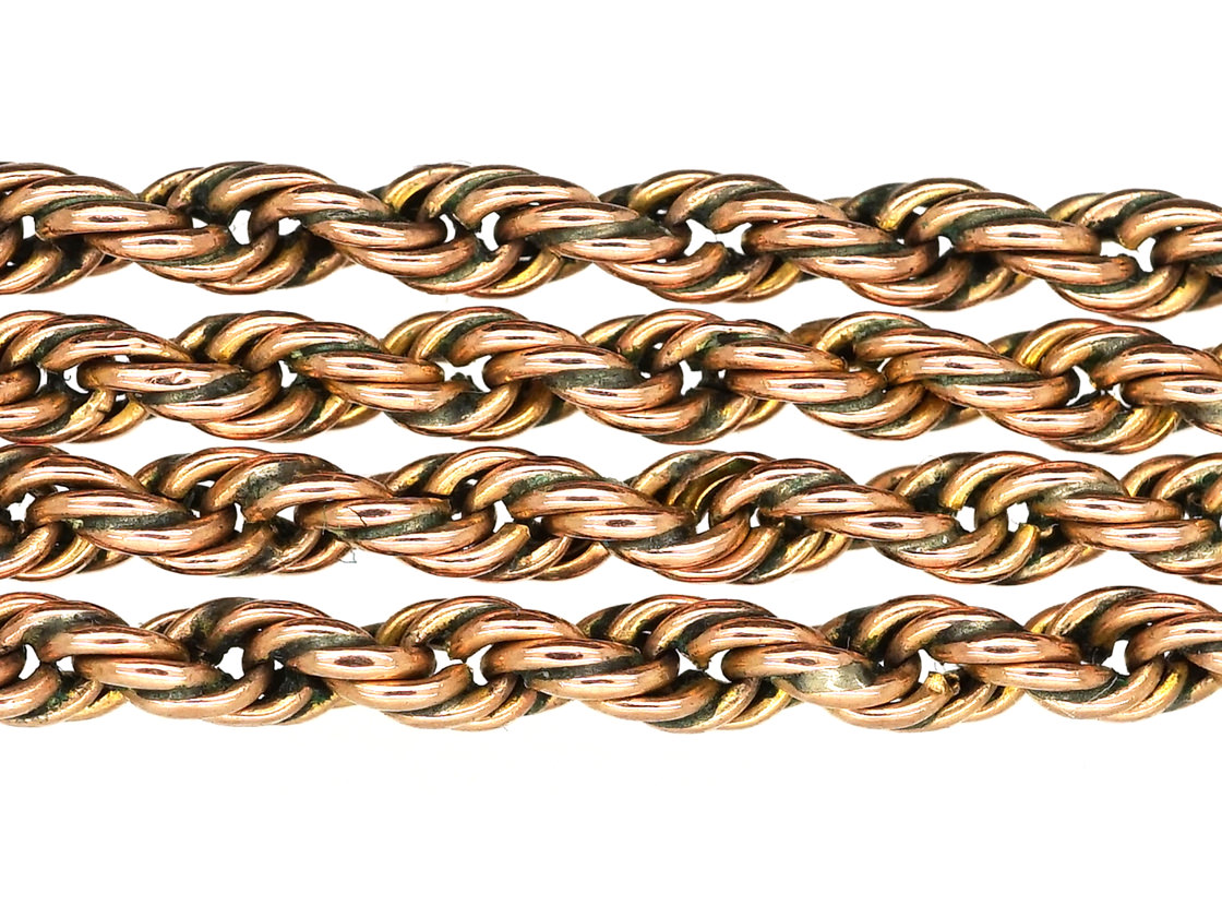 Edwardian 9ct Gold Prince of Wales Twist Chain (170G) | The Antique ...