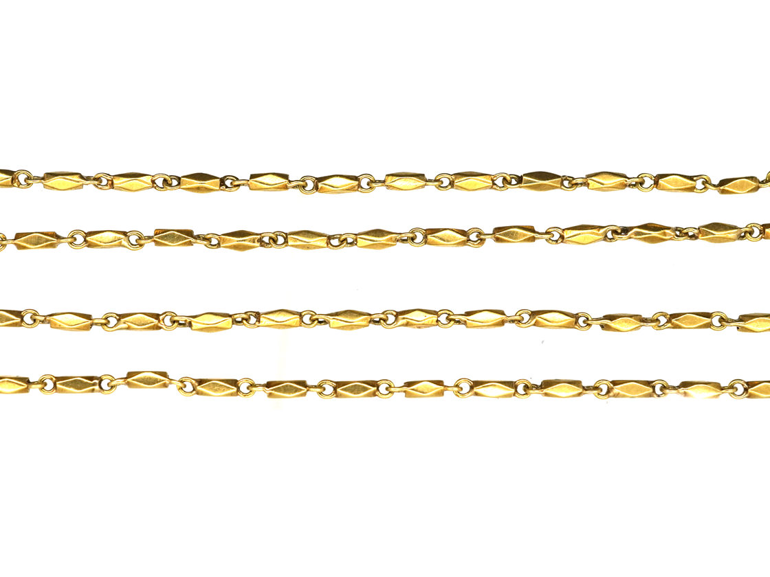 18ct Gold Thin Faceted Chain (438H) | The Antique Jewellery Company