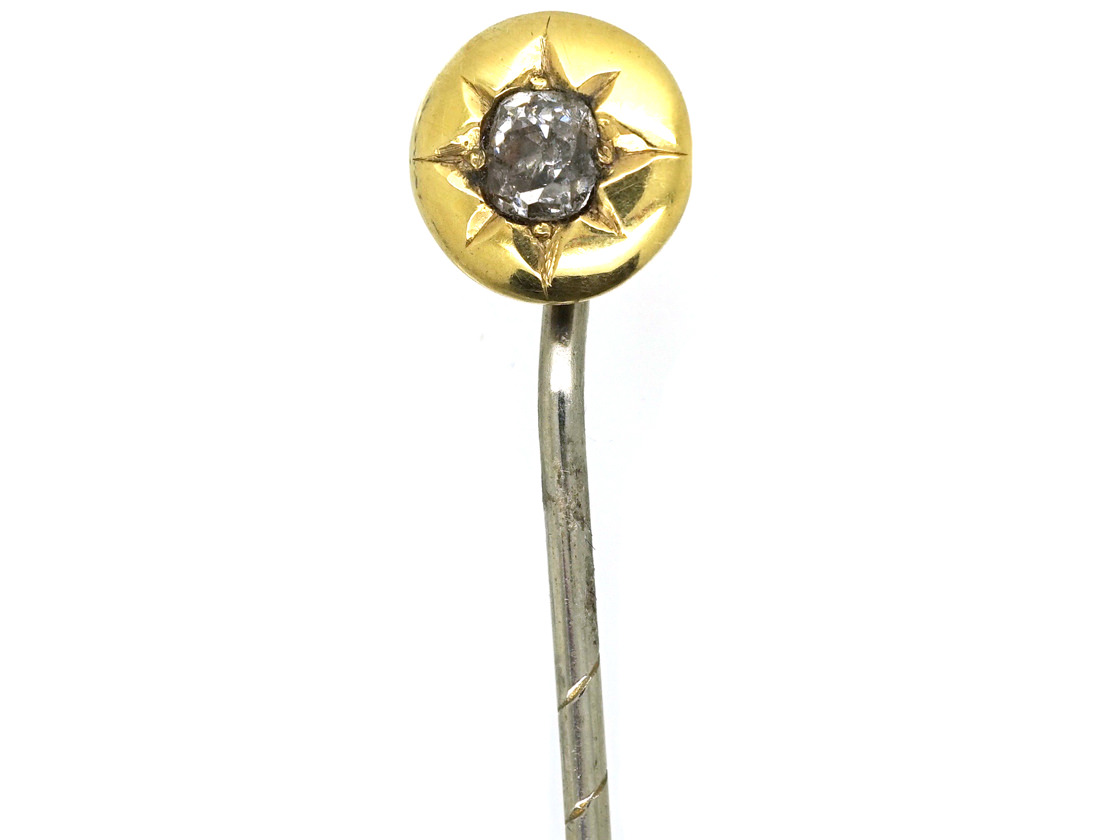 Victorian 15ct Gold & Diamond Tie Pin (989D) | The Antique Jewellery ...