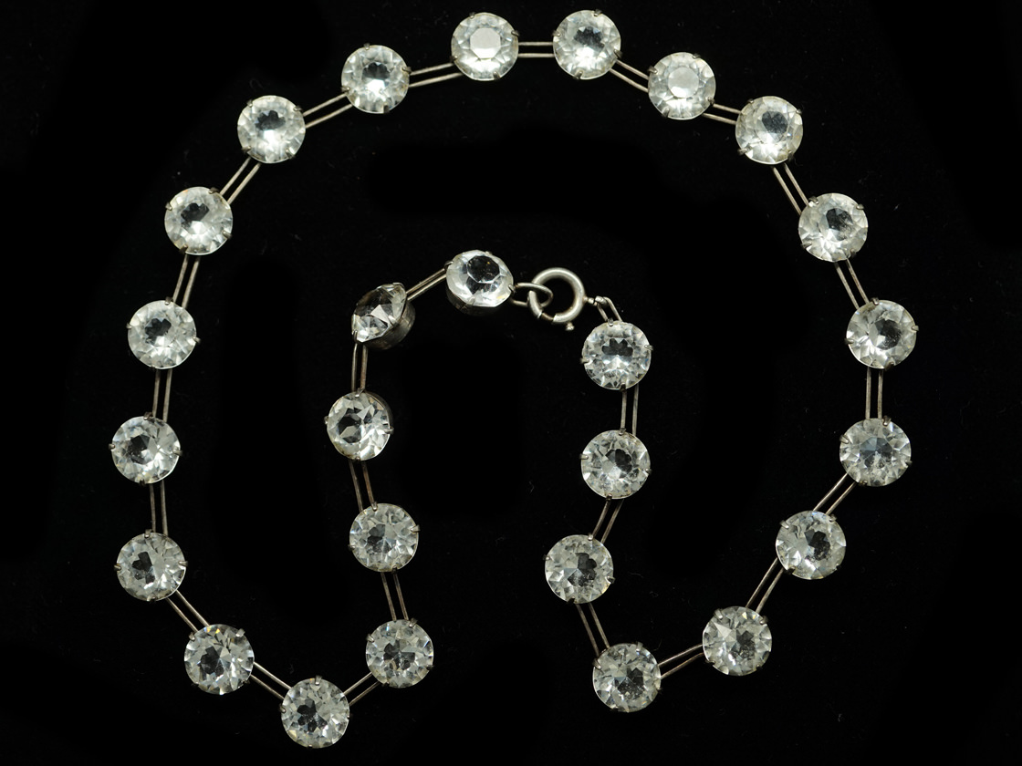 Art Deco Silver & Paste Necklace (208K) | The Antique Jewellery Company
