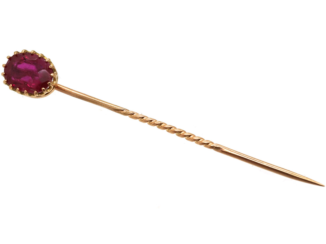 Art Deco 9ct Gold & Synthetic Ruby Tie Pin (89SS) | The Antique ...