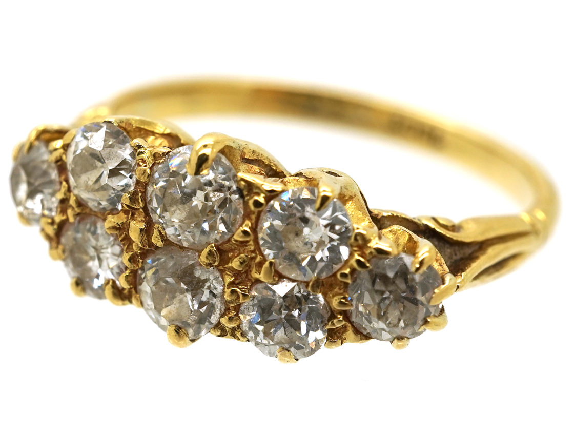 Victorian 18ct Gold & Diamond Boat Shaped Ring (203/O) | The Antique ...