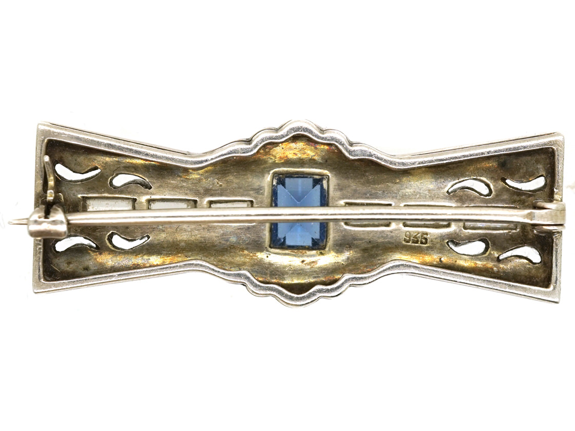 Art Deco Silver & Paste Brooch (471K) | The Antique Jewellery Company