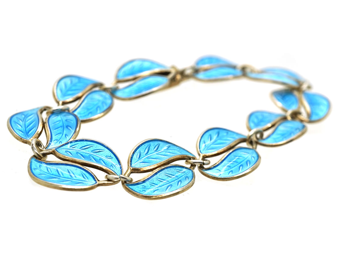 Silver & Blue Enamel Bracelet by David Andersen (430K) | The Antique ...