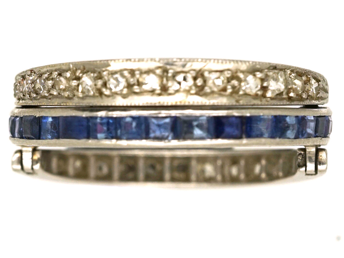 Art Deco Platinum, Diamond, Sapphire & Ruby Flipover Ring (556K) | The ...