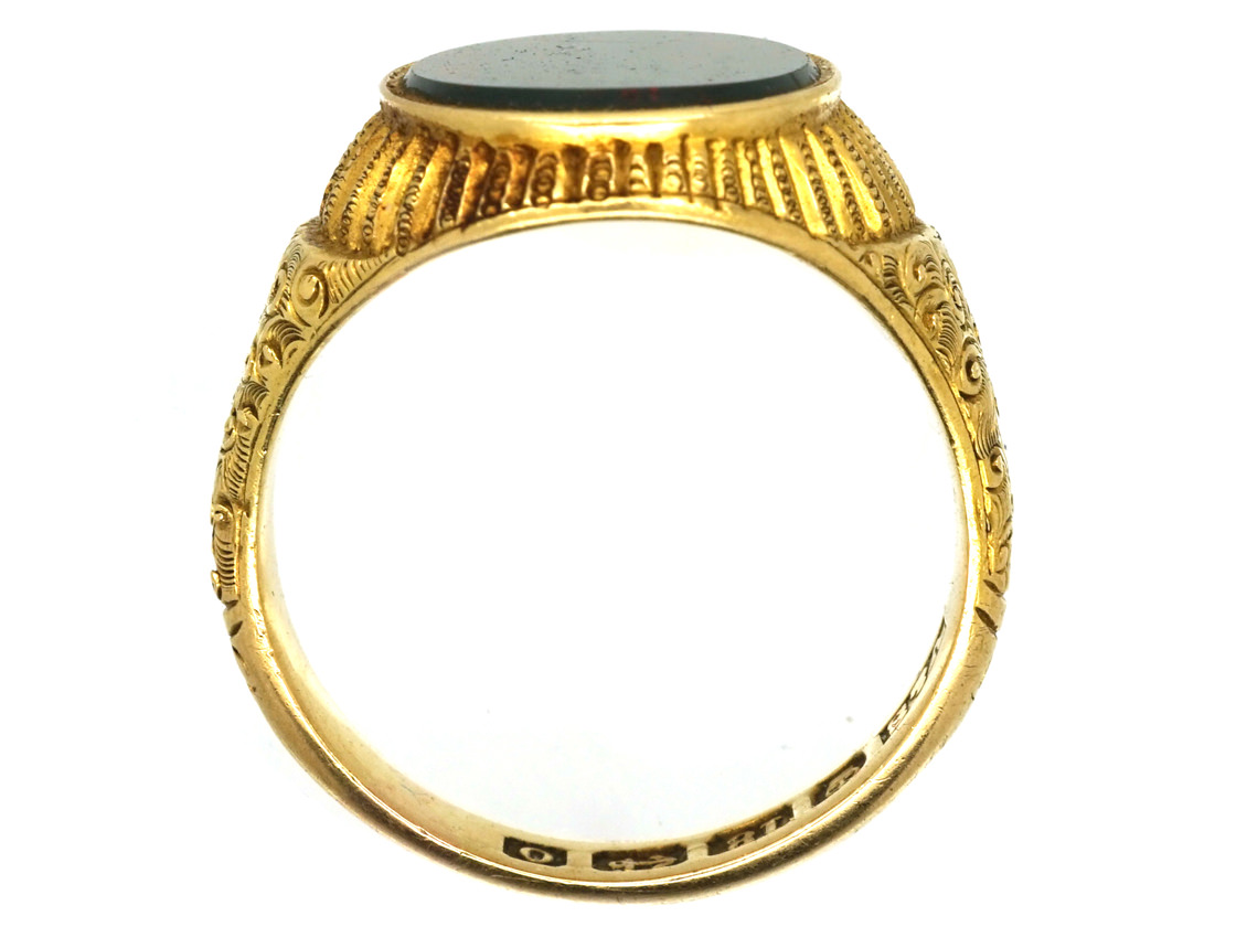 Victorian 18ct Gold & Bloodstone Signet Ring (501K) | The Antique ...