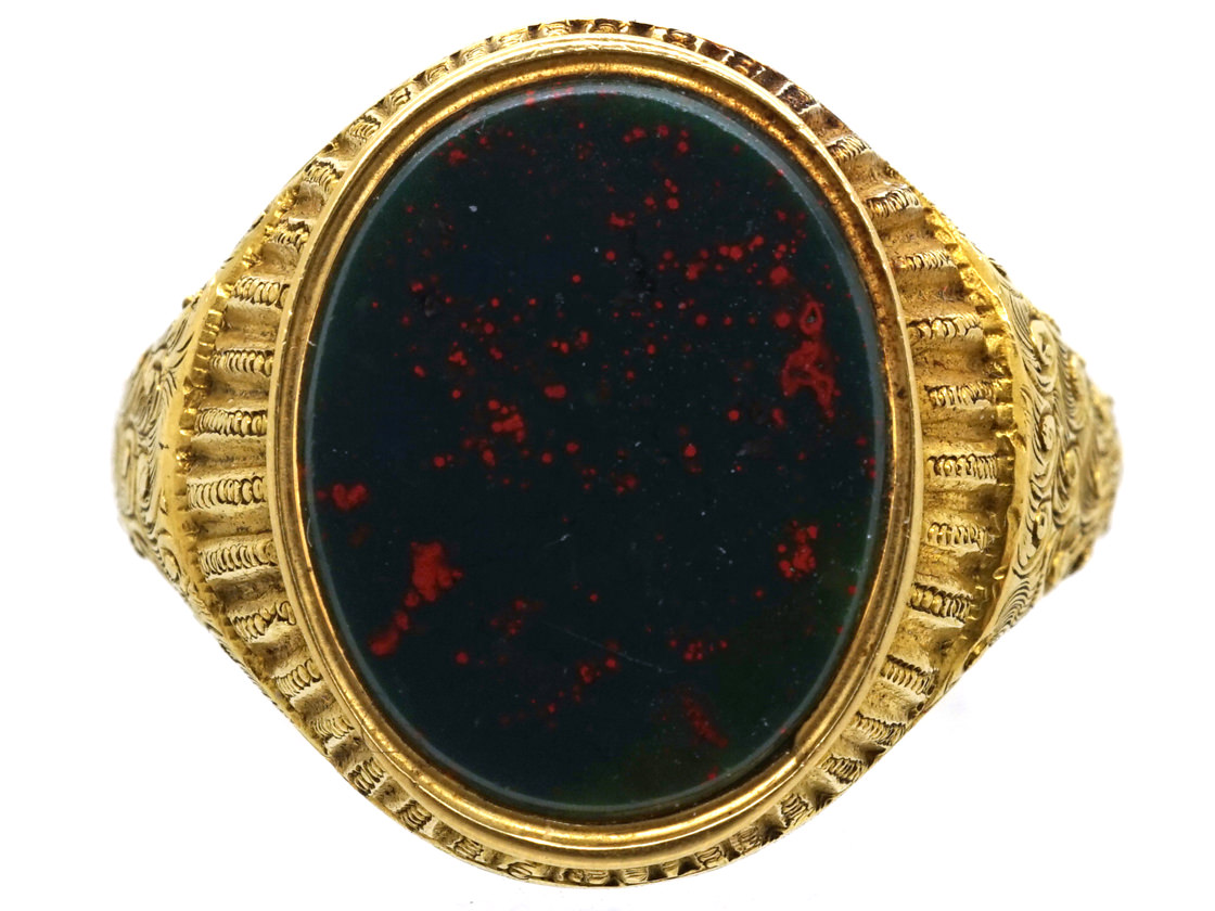 Victorian 18ct Gold & Bloodstone Signet Ring (501K) | The Antique ...