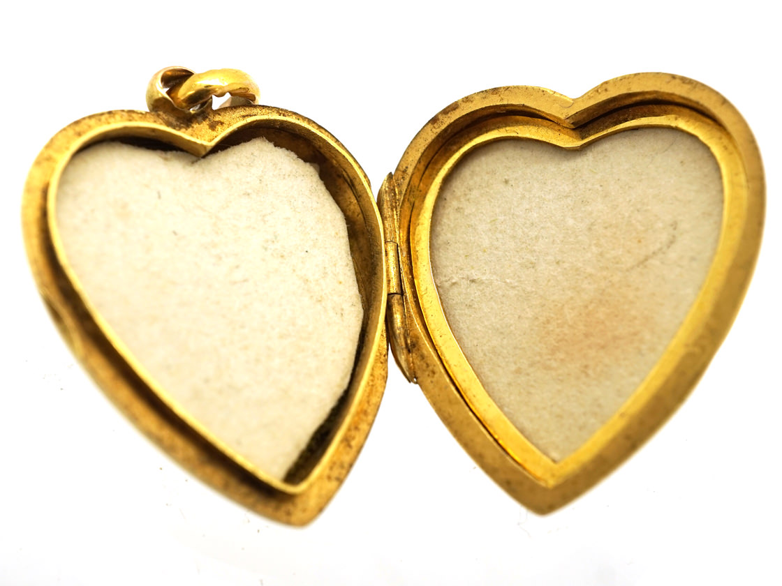 Edwardian 15ct Gold Heart Shaped Locket (490K) | The Antique Jewellery ...
