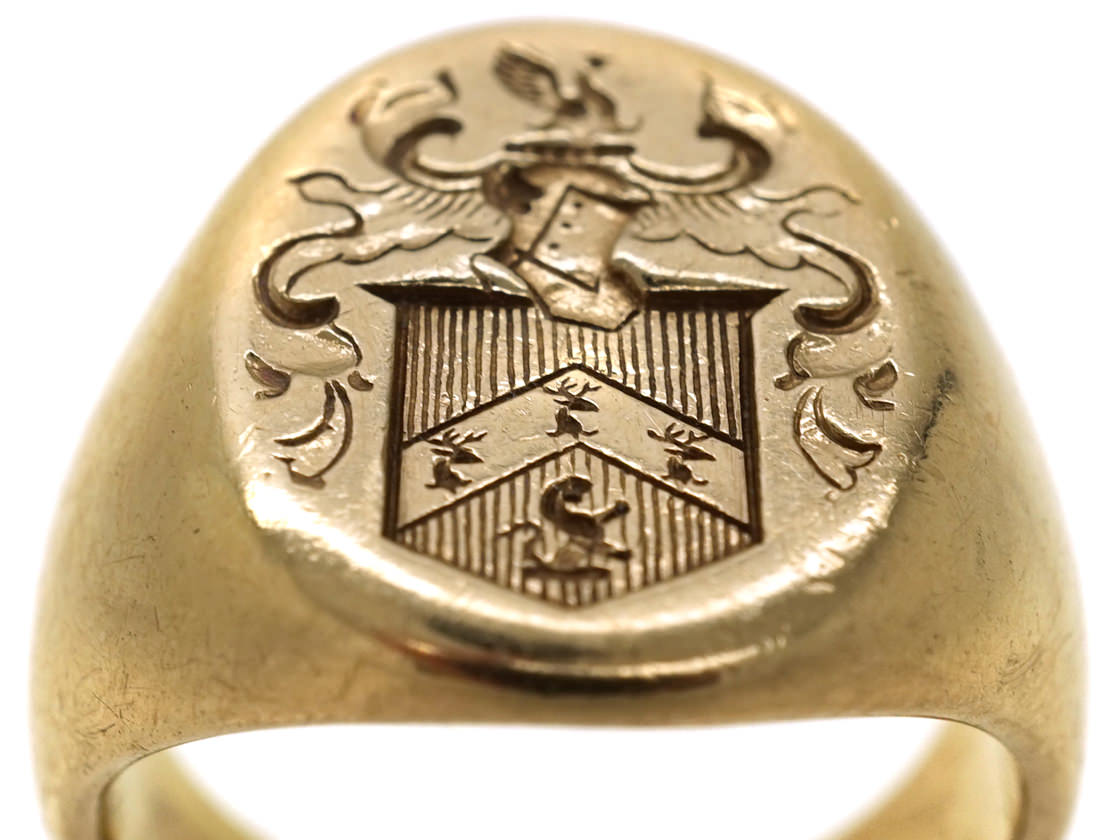 14ct Gold Signet Ring By Tiffany With Crest Intaglio (806K) | The ...
