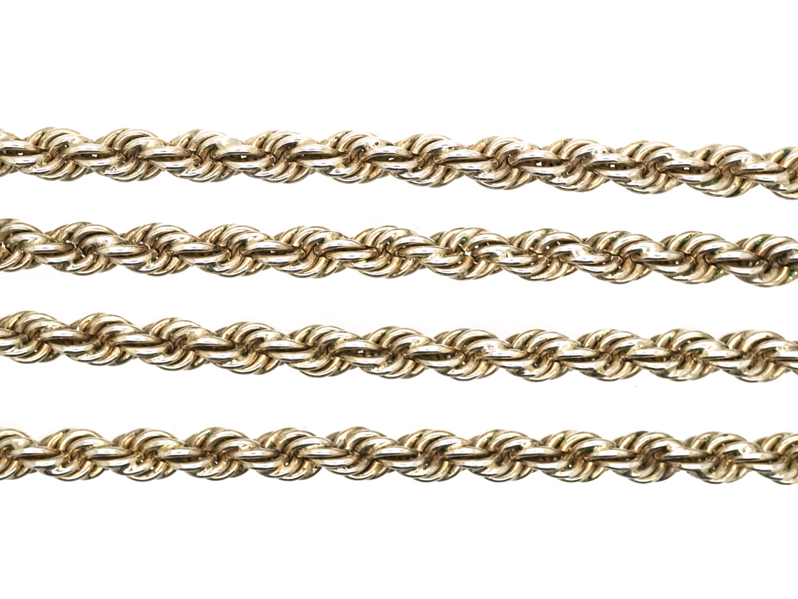 Long Silver Prince of Wales Twist Chain (861K) | The Antique Jewellery ...