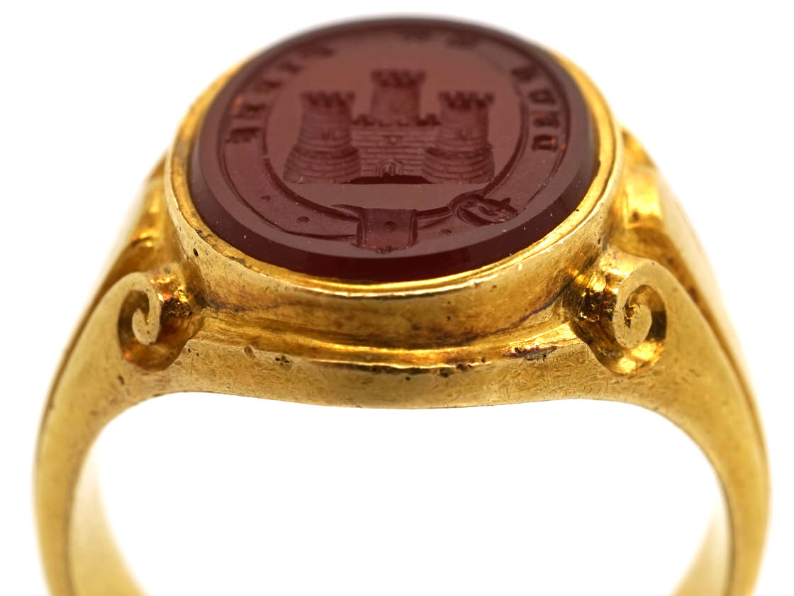 Victorian 18ct Gold & Carnelian Signet Ring With an Intaglio of a ...