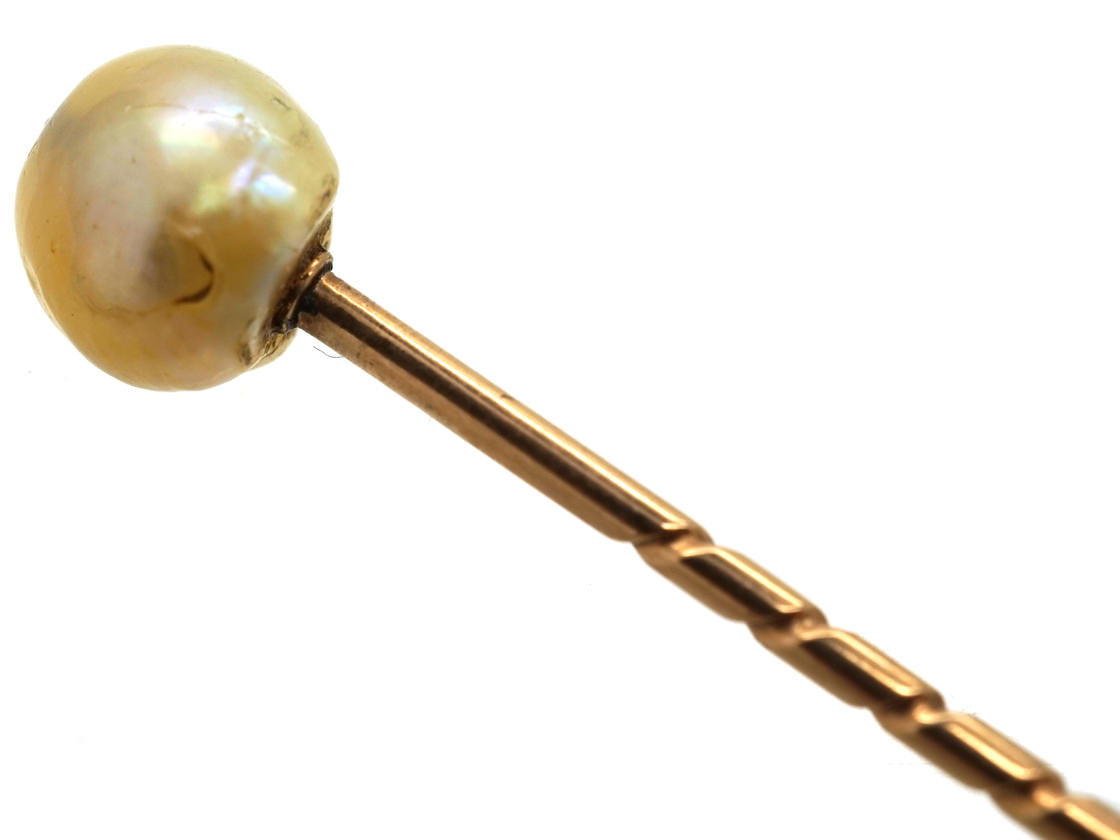 Large Natural Baroque Pearl Tie Pin (978K) | The Antique Jewellery Company
