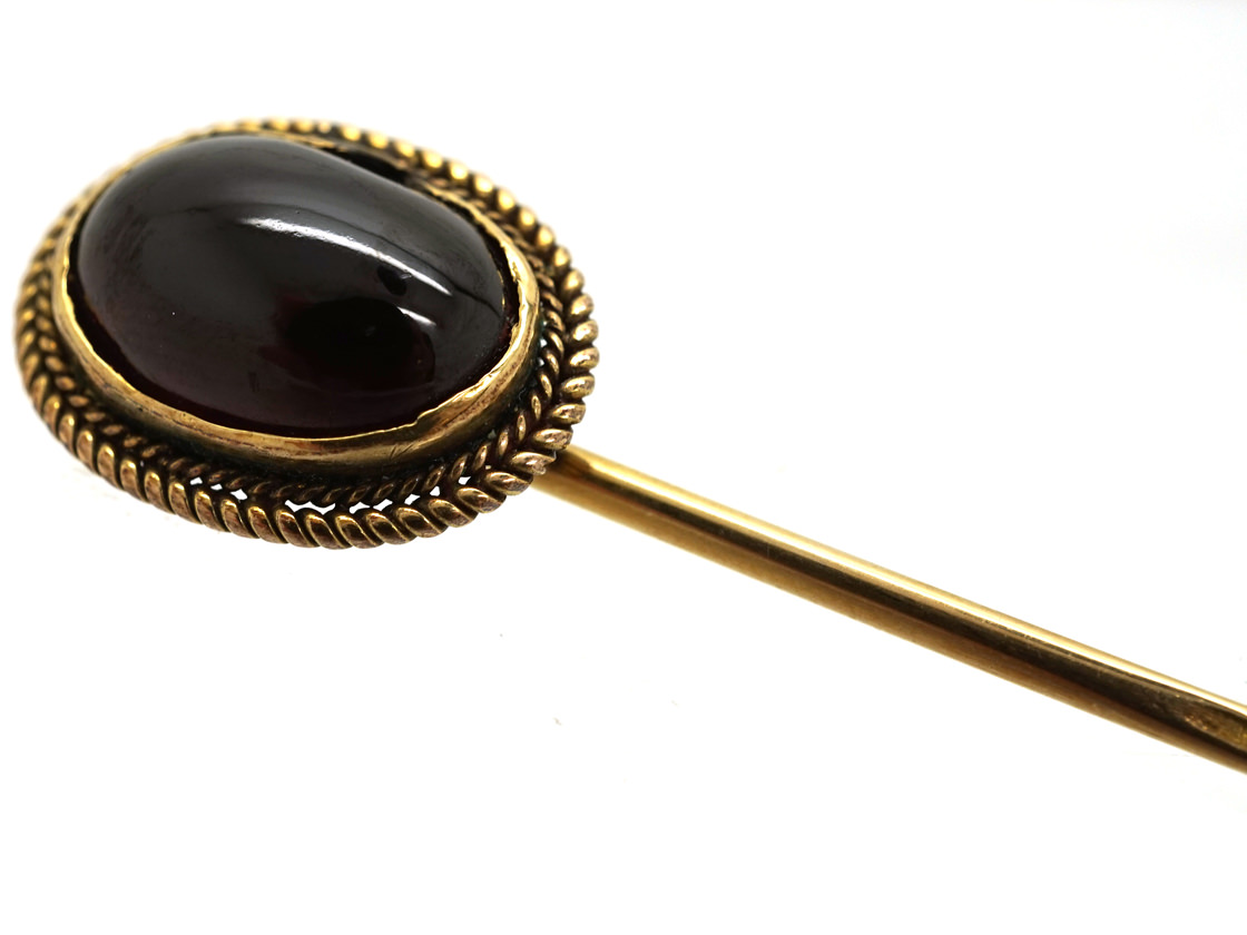 Victorian 15ct Gold & Cabochon Garnet Tie Pin (977K) | The Antique ...