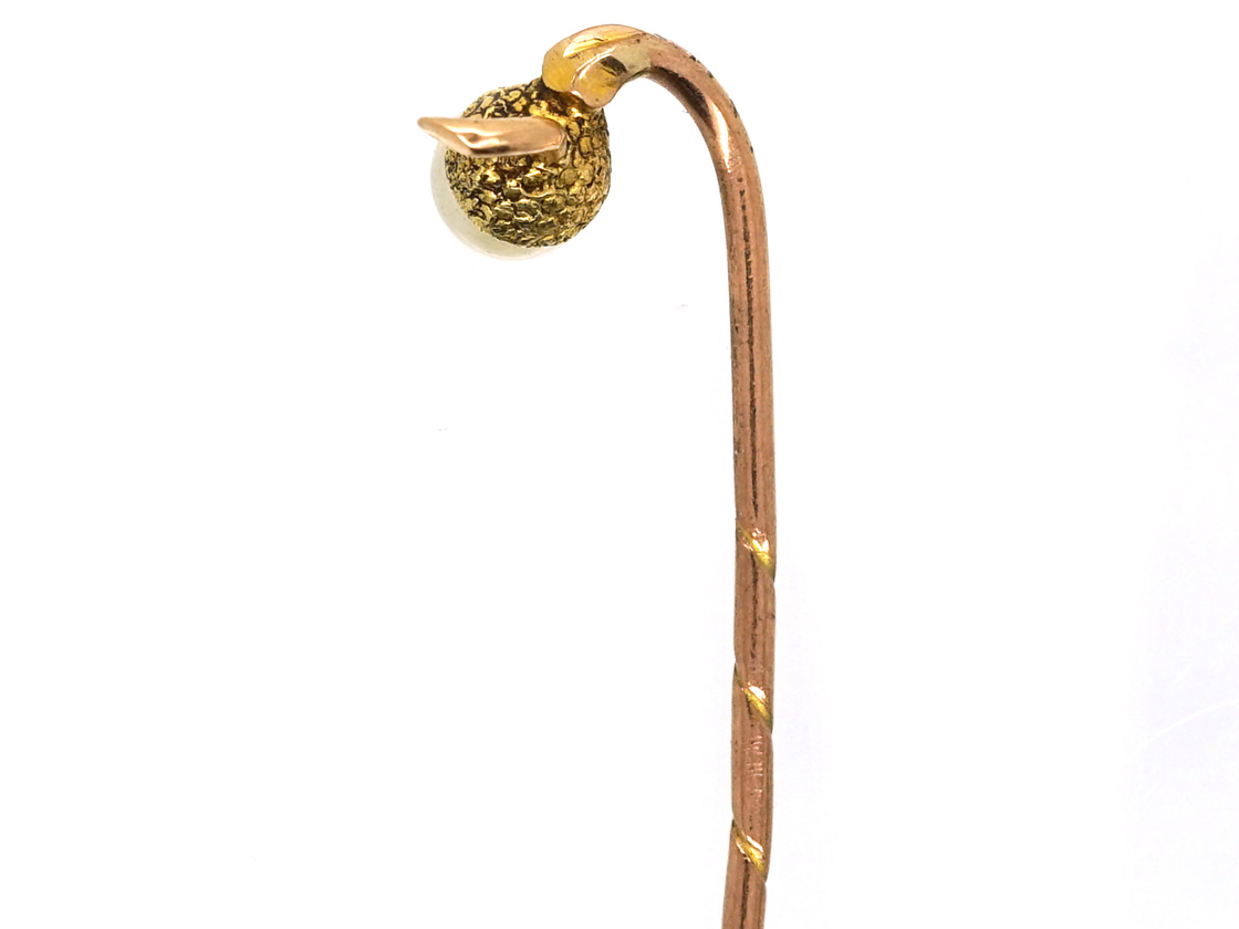 Edwardian 15ct Gold & Natural Pearl Acorn Tie Pin (982K) | The Antique ...