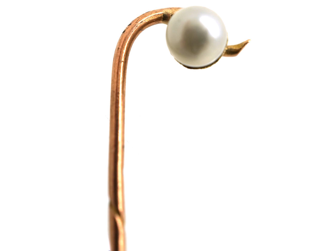 Edwardian 15ct Gold & Natural Pearl Acorn Tie Pin (982K) | The Antique ...