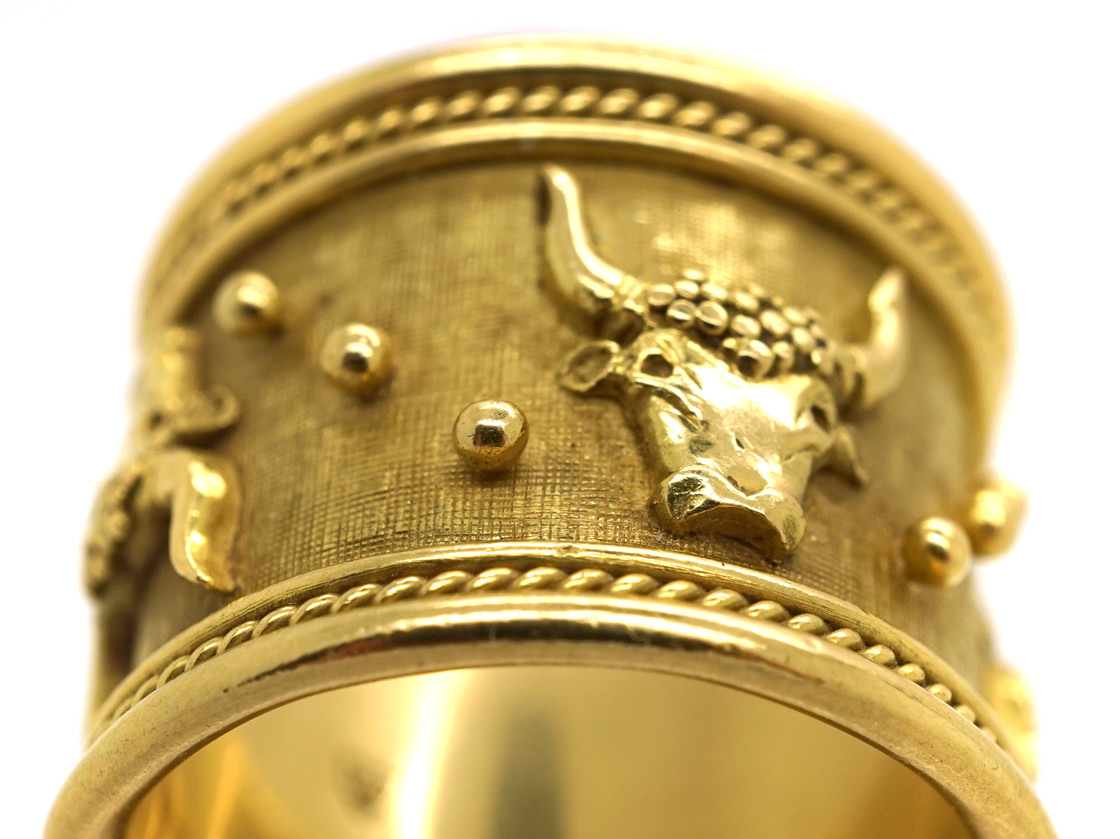 18ct Gold Taurus Ring by Elizabeth Gage in Original Case (13L) | The ...