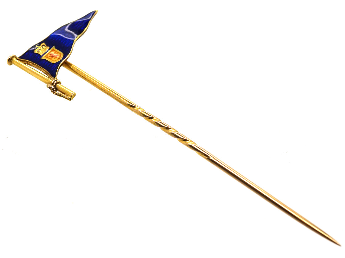 Edwardian 15ct Gold Royal Clyde Yacht Club Burgee Tie Pin (39L) | The ...