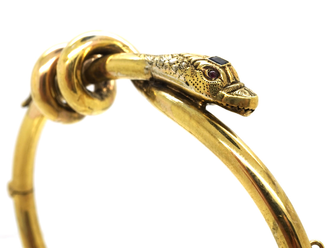 Victorian 15ct Gold Snake Bangle (97L) | The Antique Jewellery Company