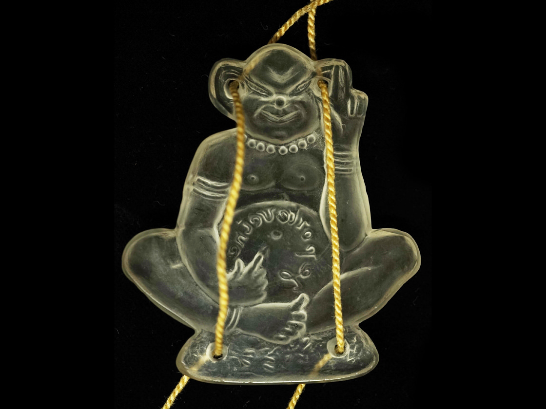 Art Deco Glass Monkey Pendant on Original Cord Chain (672D) | The ...