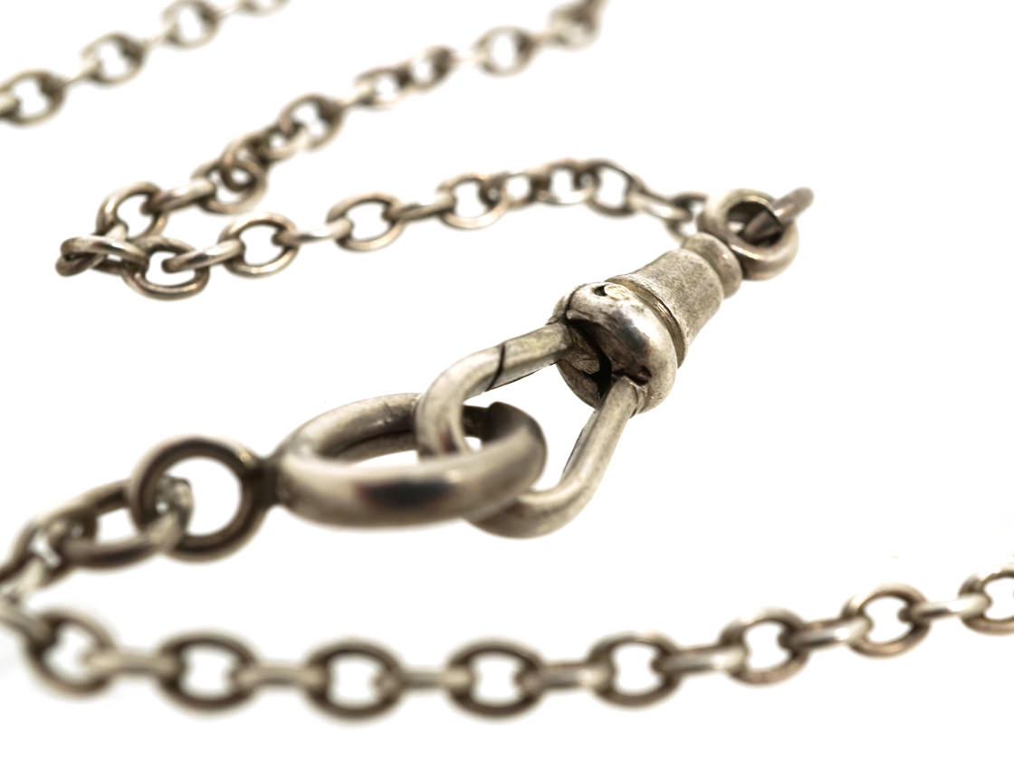 Victorian Silver Chain With Dog Clip Clasp (867K) | The Antique ...