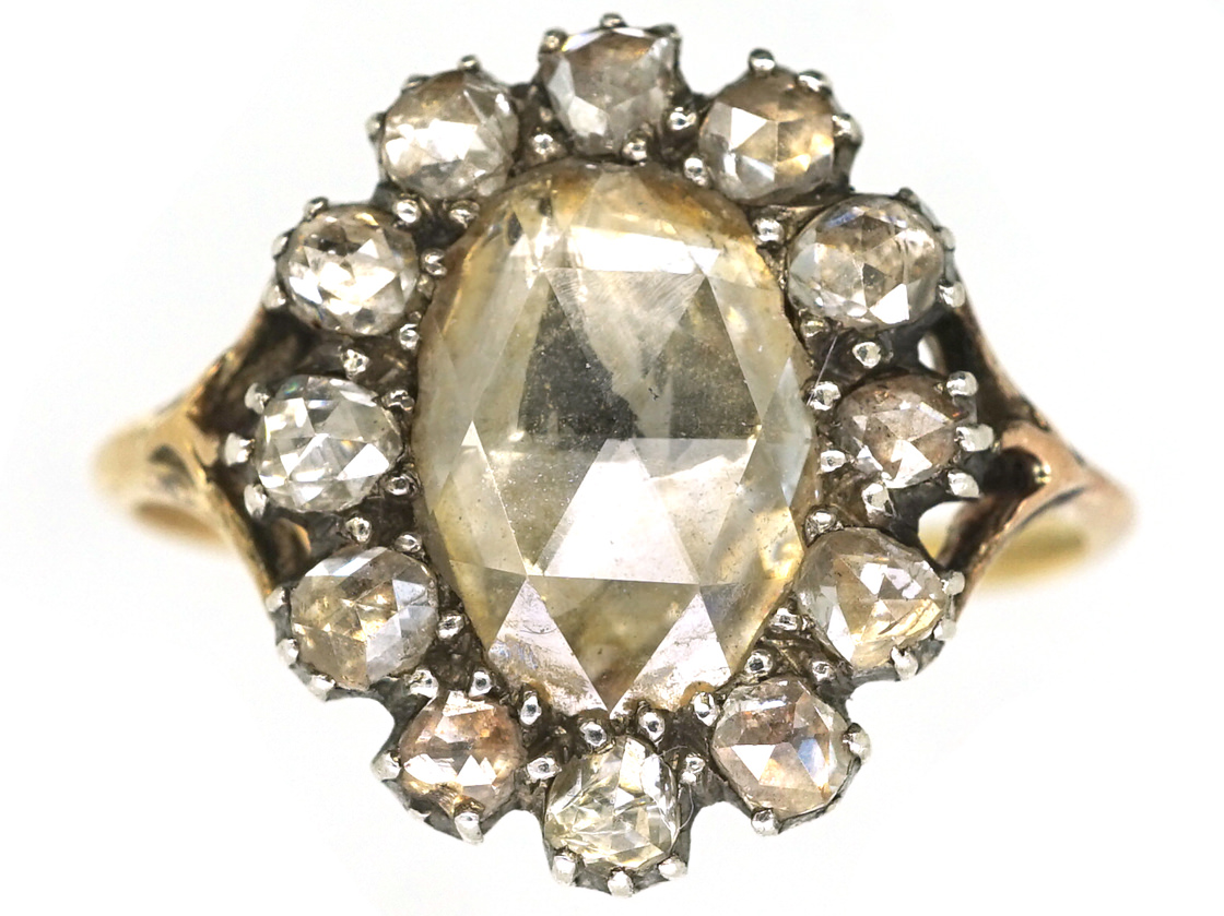 Georgian Rose Diamond Cluster Ring (345L) | The Antique Jewellery Company