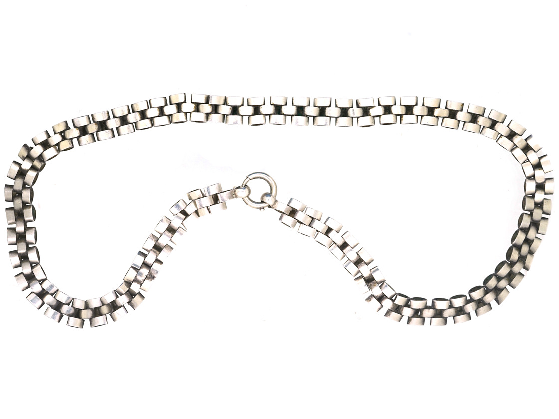 Early 20th Century Silver Chain (388L) | The Antique Jewellery Company