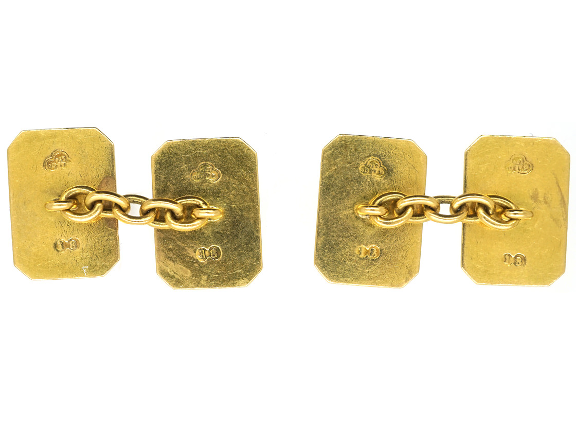 Edwardian 18ct Gold Signal Code Naval Flag Cufflinks (315L/PR) | The ...