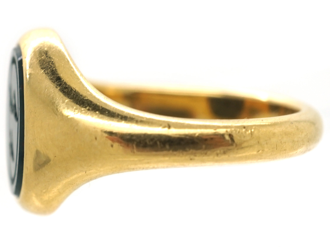 18ct Gold & Bloodstone Intaglio Signet Ring (364L) | The Antique ...