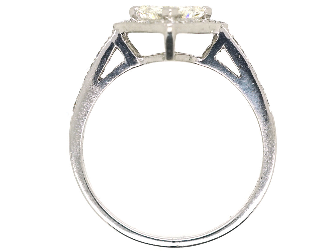 18ct White Gold, Diamond Set, Diamond Shaped Ring (445L) | The Antique ...