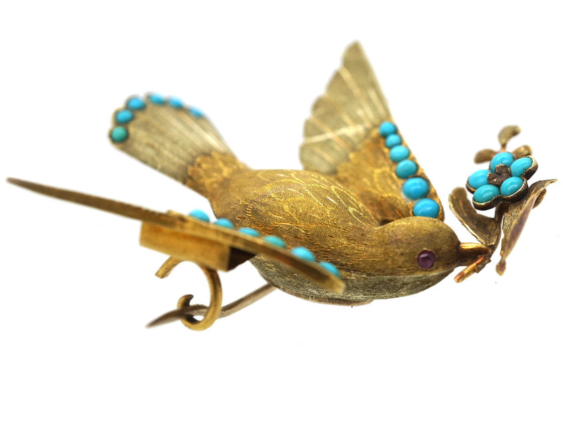 Regency 15ct Two Colour Gold Dove of Peace Brooch (300L) | The Antique ...