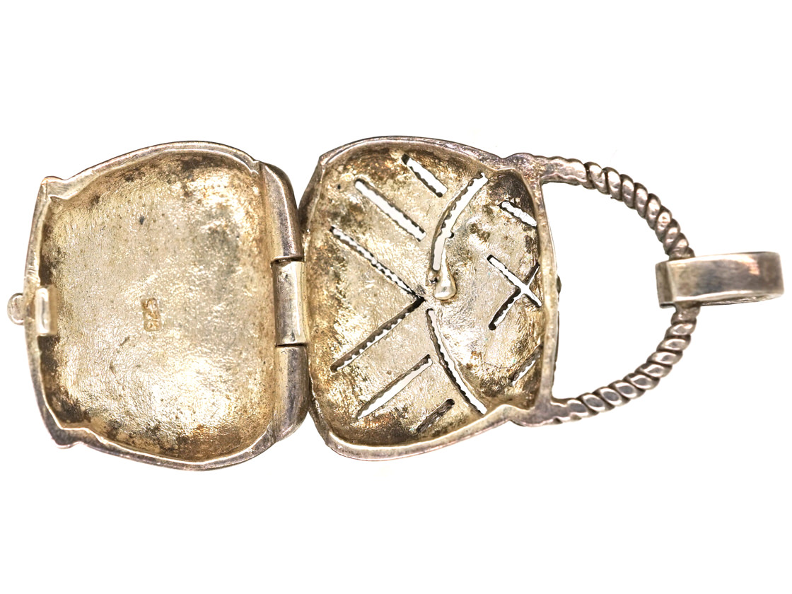 Silver & Marcasite Handbag Locket (530L) | The Antique Jewellery Company