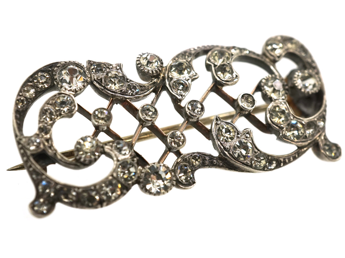 Edwardian Silver & Gold Wash Paste Brooch (820D) | The Antique ...