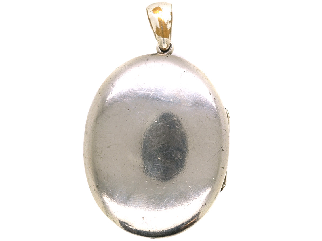 Victorian Oval Silver Locket With Entwined Ribbon Design (281G) | The ...