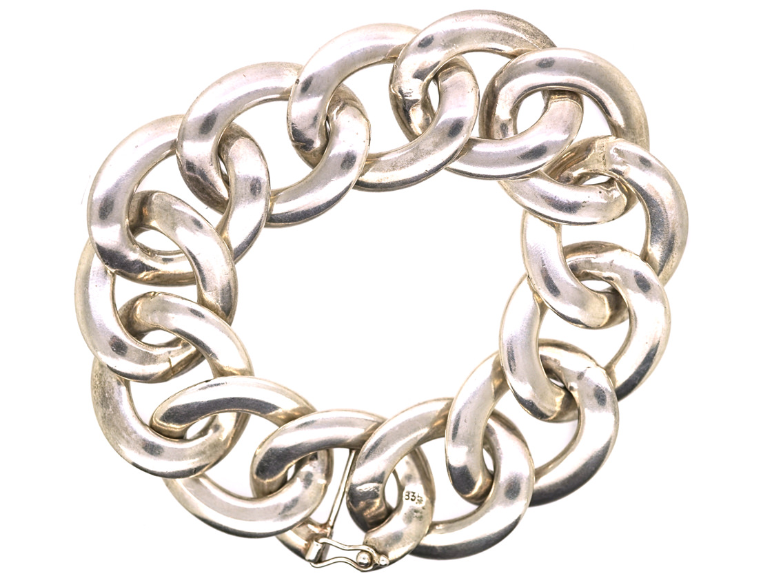 Silver Overlapping Circles Bracelet (705L) | The Antique Jewellery Company