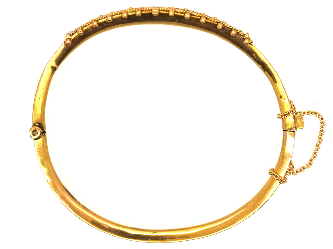 Edwardian 9ct Bangle set with a Diamond (444L) | The Antique Jewellery ...