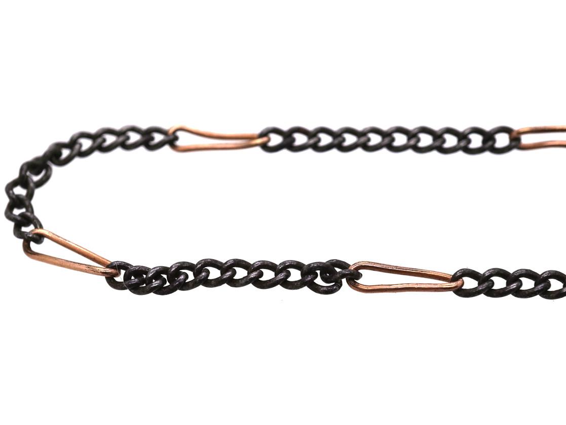 Gun Metal & Gold Plated Long Guard Chain (158F) | The Antique Jewellery ...