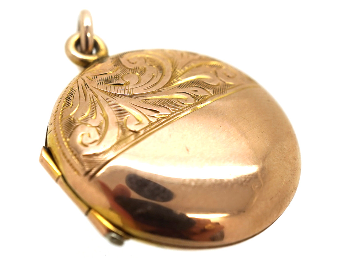 Edwardian 9ct Gold Round Locket (745L) | The Antique Jewellery Company