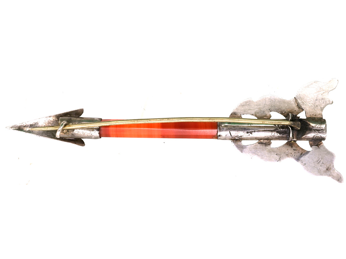 Scottish Silver & Carnelian Arrow Brooch (918L) | The Antique Jewellery ...