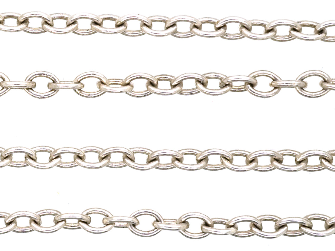 Silver Trace Link Chain (956L) | The Antique Jewellery Company