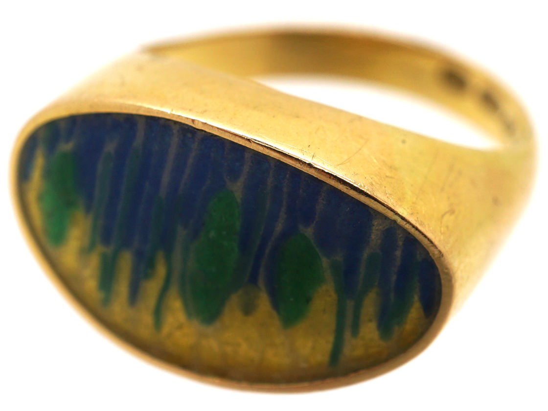 18ct Gold & Enamel Ring by Alexander Tillander Workshop (16M) | The ...