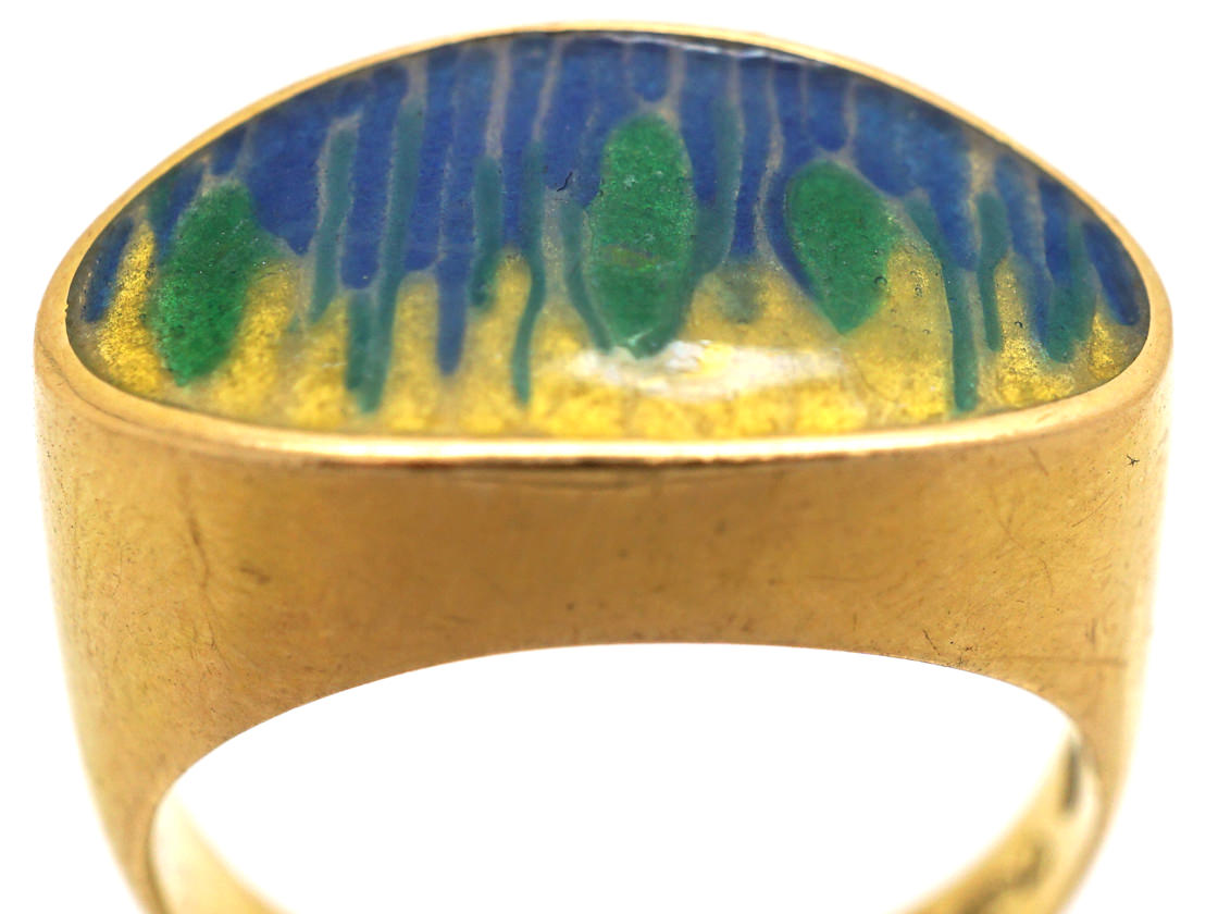18ct Gold & Enamel Ring by Alexander Tillander Workshop (16M) | The ...