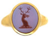 18ct Gold & Carnelian Signet Ring with Stag Intaglio - The Antique ...